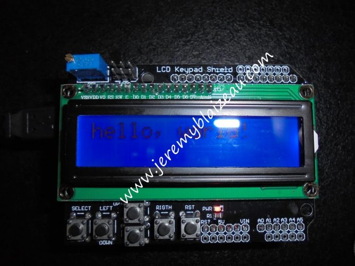 Arduino Uno et Shield LCD1602 - par jérémy